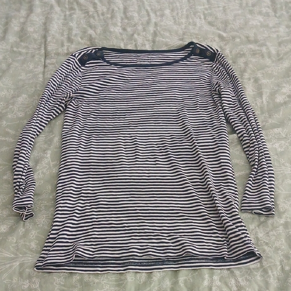 J. Crew | Tops | J Crew Navy And White Striped Long Sleeve Tee | Poshmark